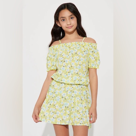 Matching Sets | Yellow Floral Offshoulder Set | Poshmark